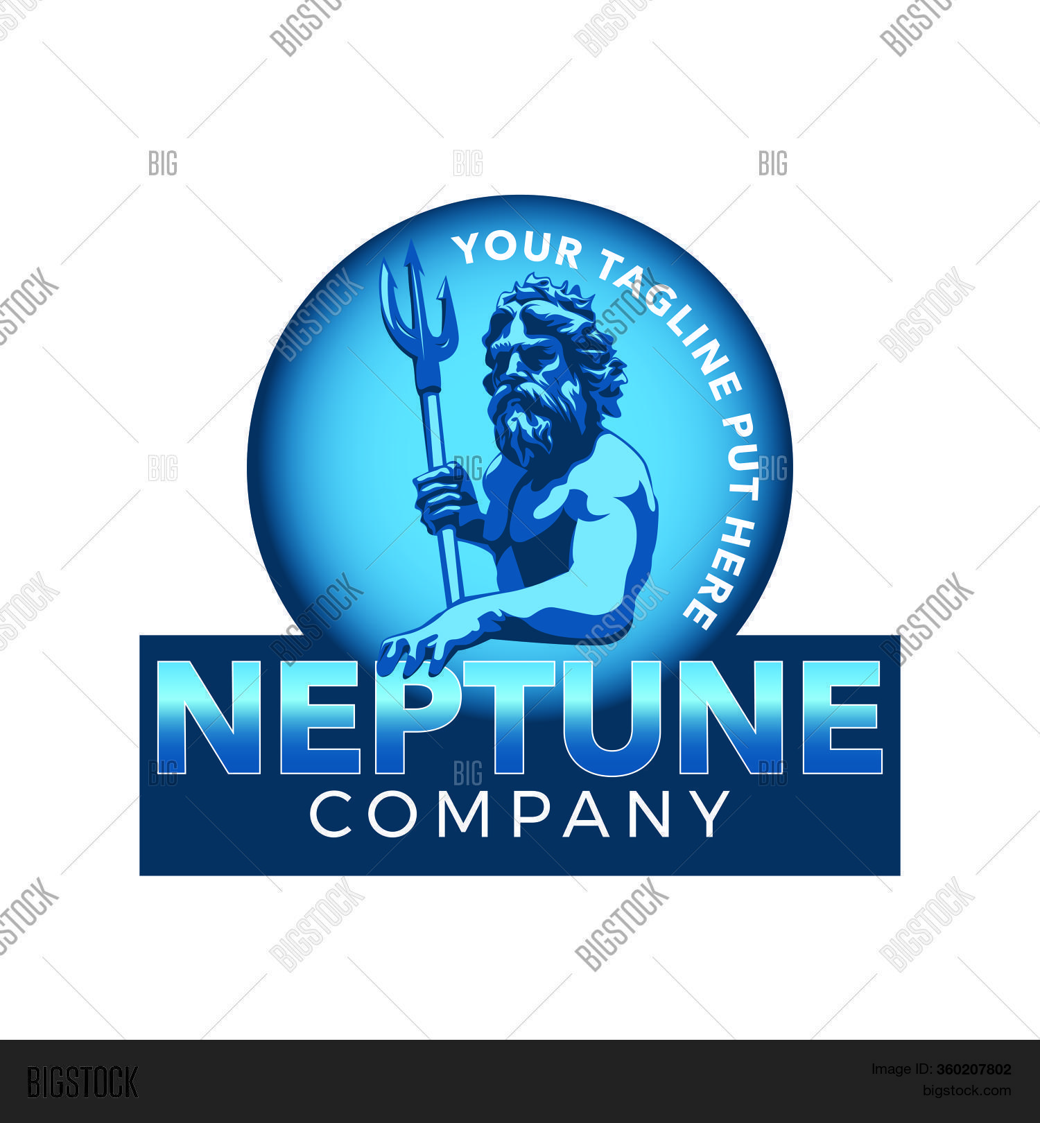 Blue Neptune Logo Vector & Photo (Free Trial) | Bigstock