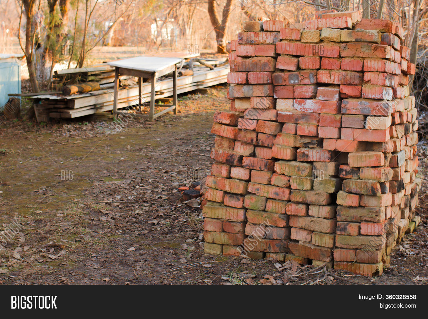 Old Red Bricks Stacked Image & Photo (Free Trial) | Bigstock