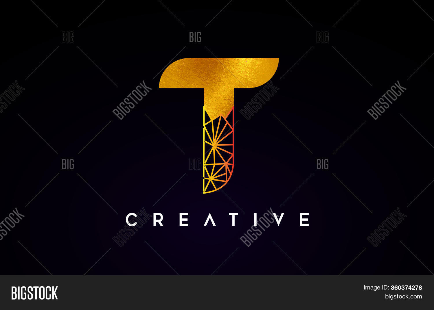 T Golden Gold Letter Vector & Photo (Free Trial) | Bigstock