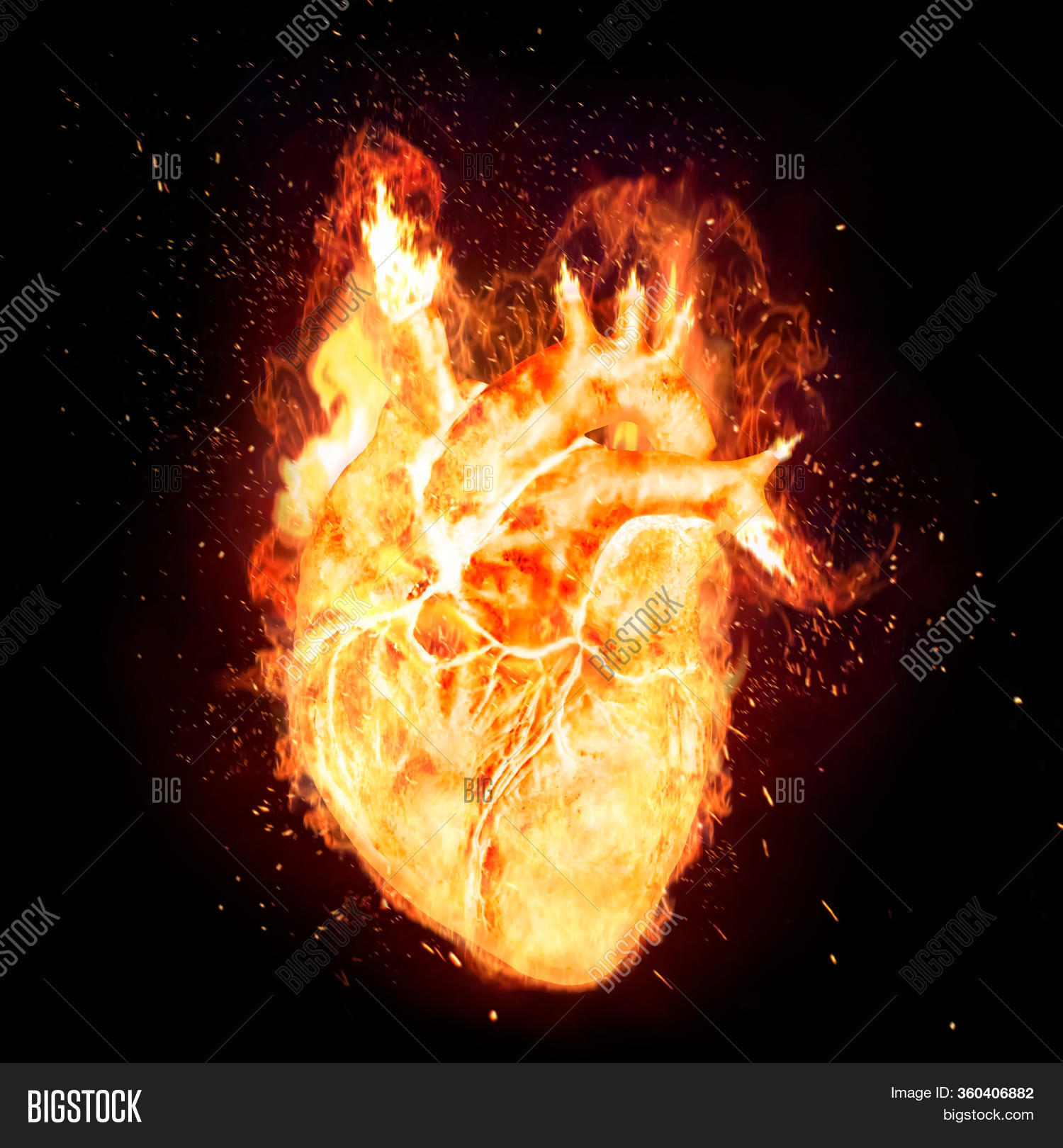 Realistic Fiery Heart Image & Photo (Free Trial) | Bigstock