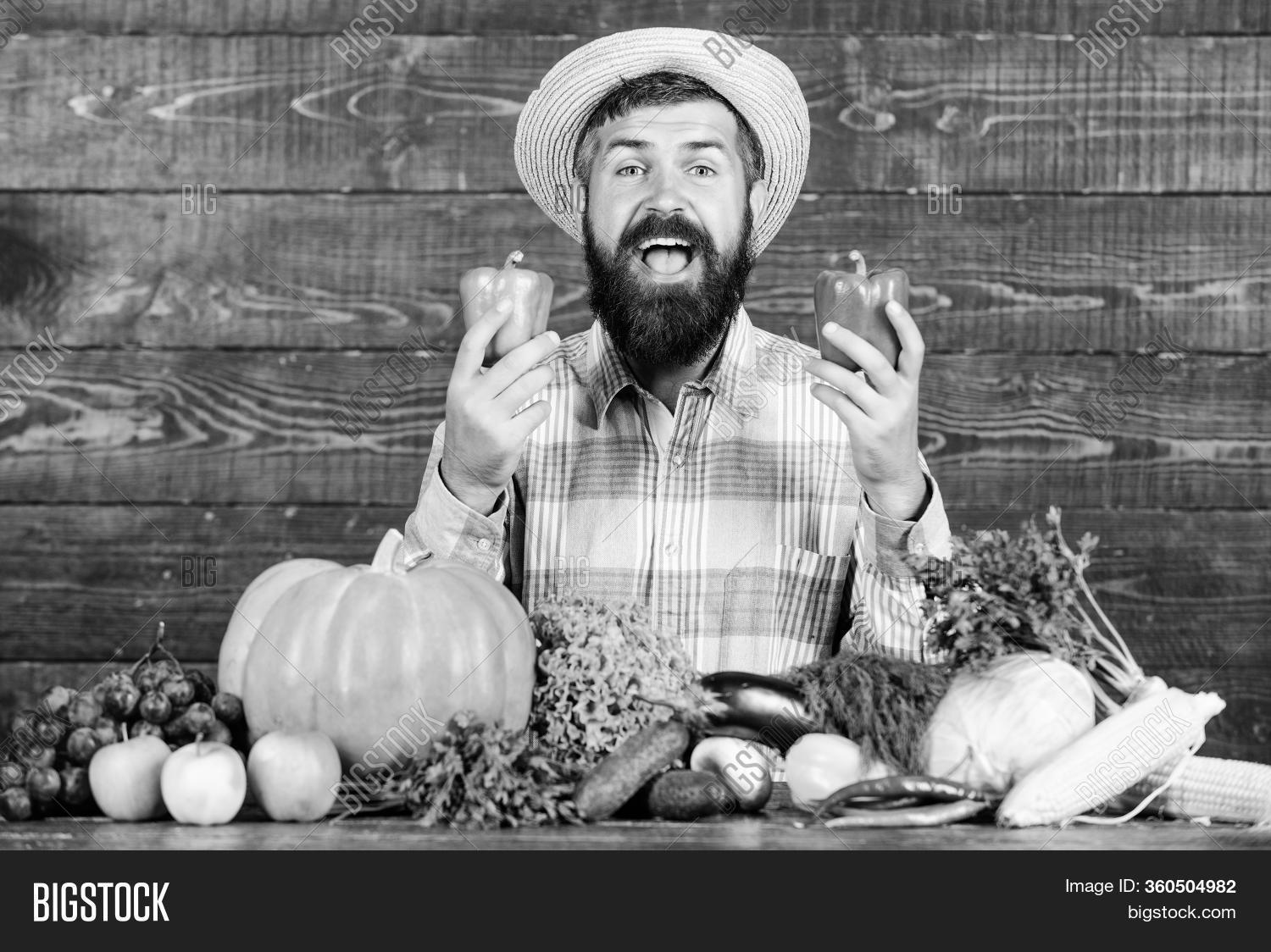 Farmer Straw Hat Fresh Image & Photo (Free Trial) | Bigstock