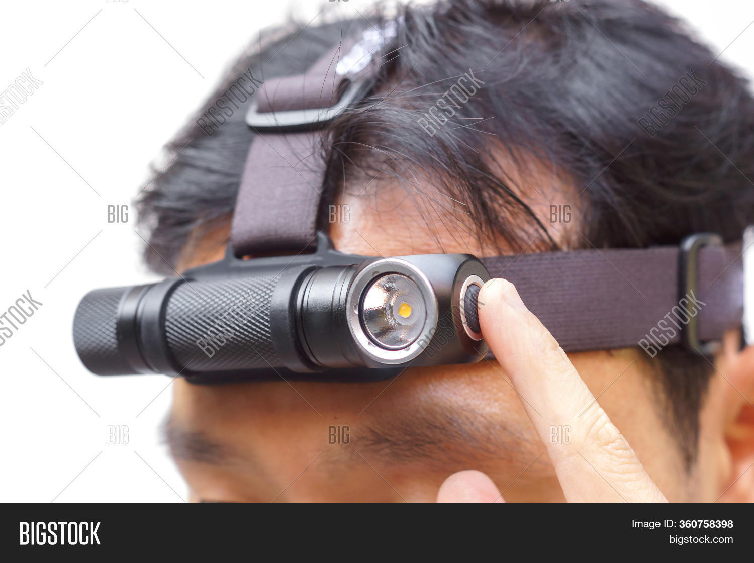 Man Wearing Headlamp Image & Photo (Free Trial) | Bigstock