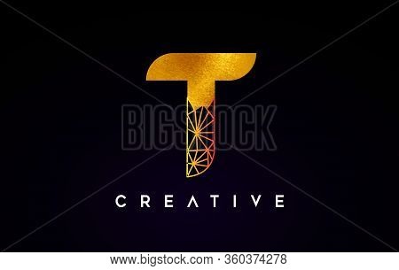 T Golden Gold Letter Vector & Photo (Free Trial) | Bigstock