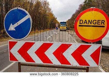 Danger Road Sign On Image & Photo (Free Trial) | Bigstock