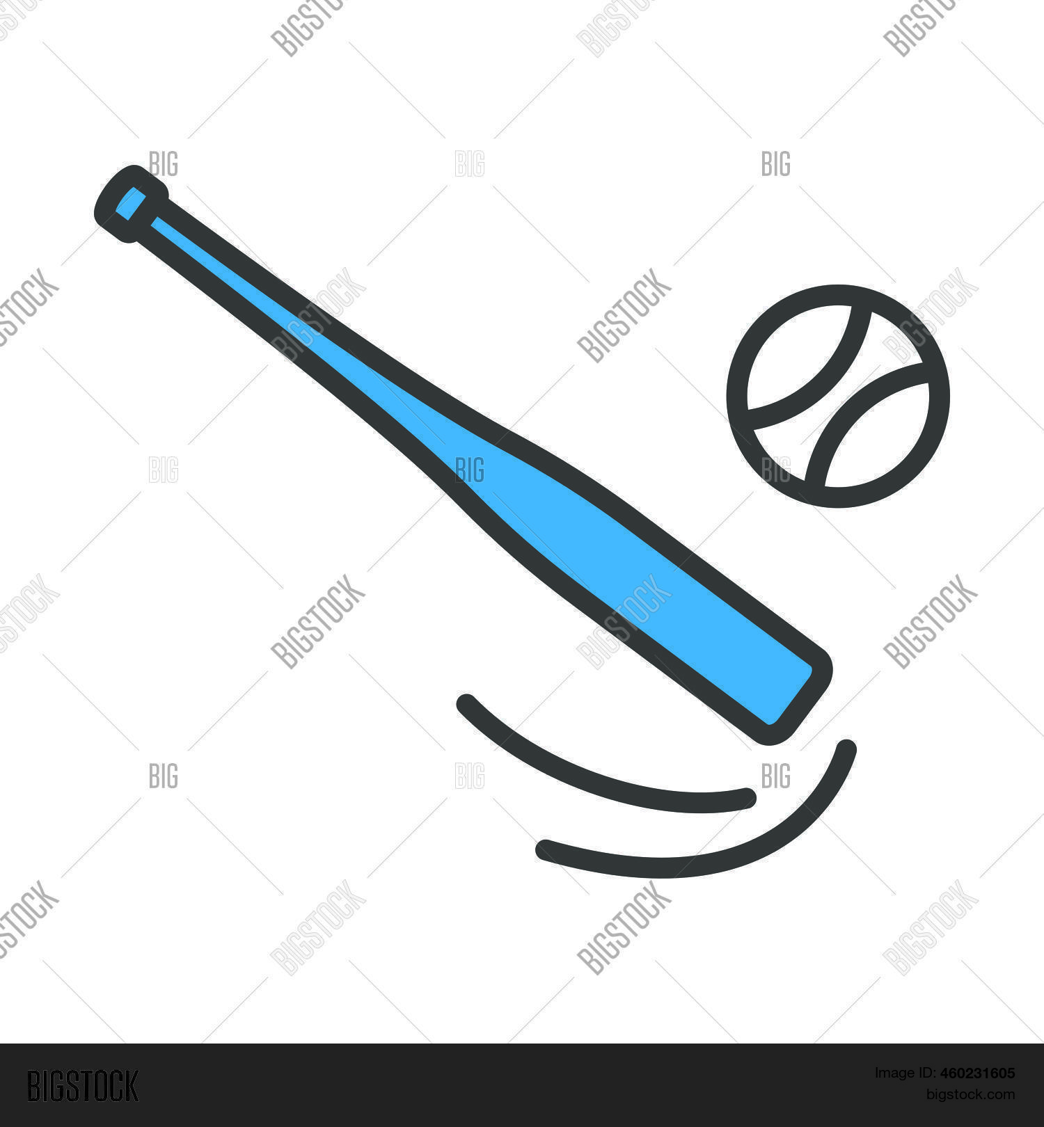 Baseball Hits Ball Vector & Photo (Free Trial) | Bigstock
