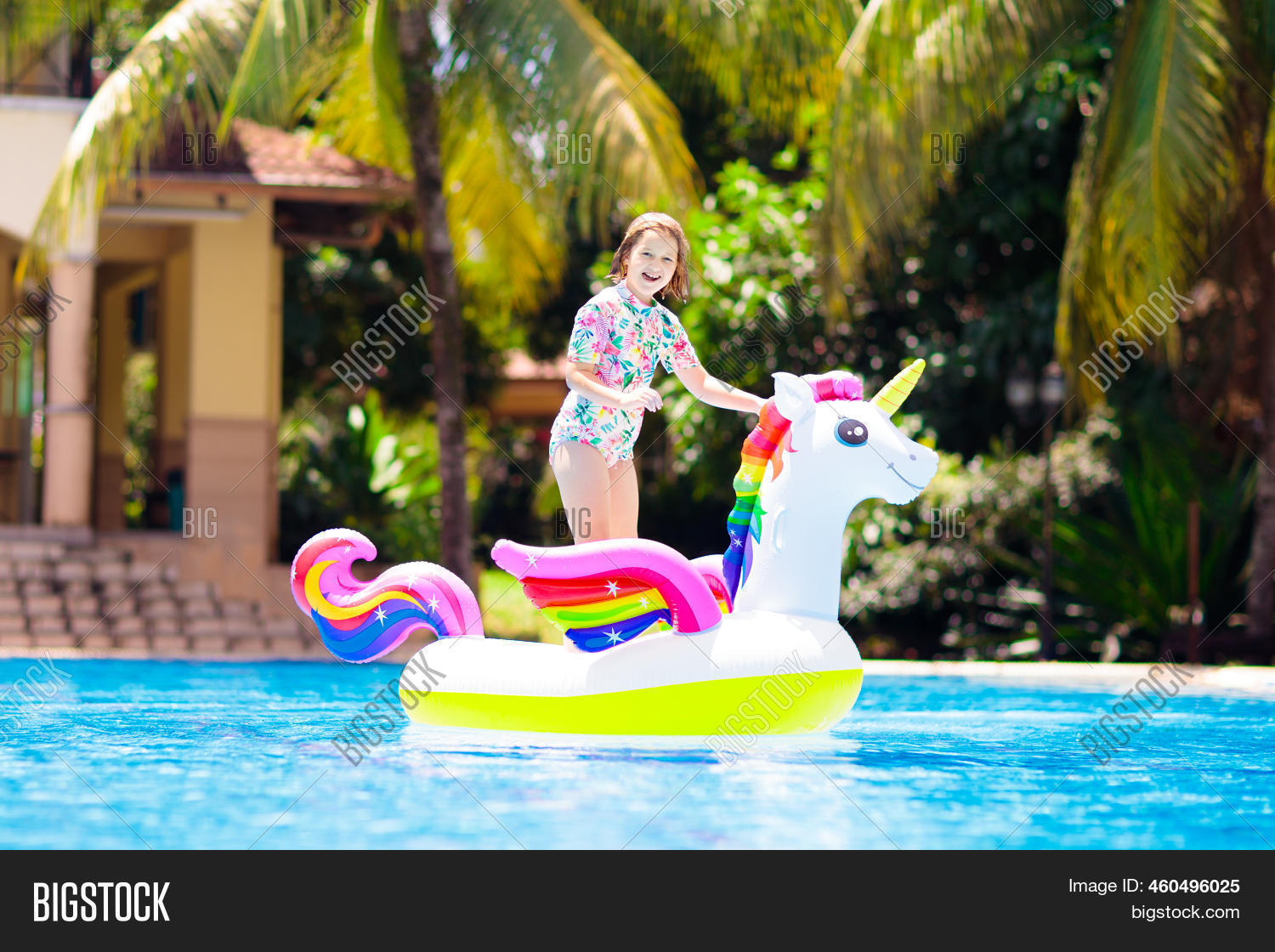 Child On Unicorn Float Image & Photo (Free Trial) | Bigstock