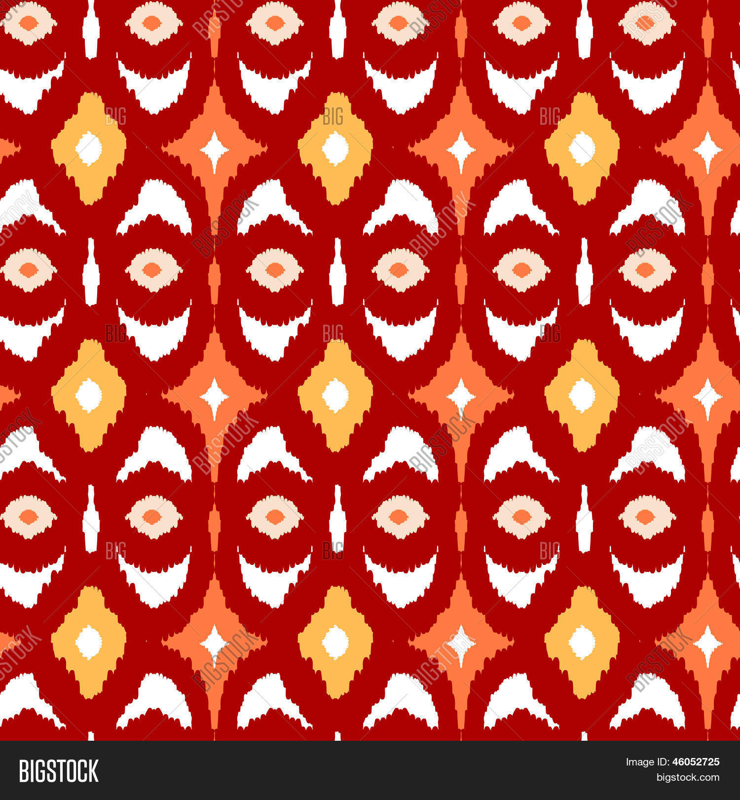 Red Gold Ikat Vector & Photo (Free Trial) | Bigstock