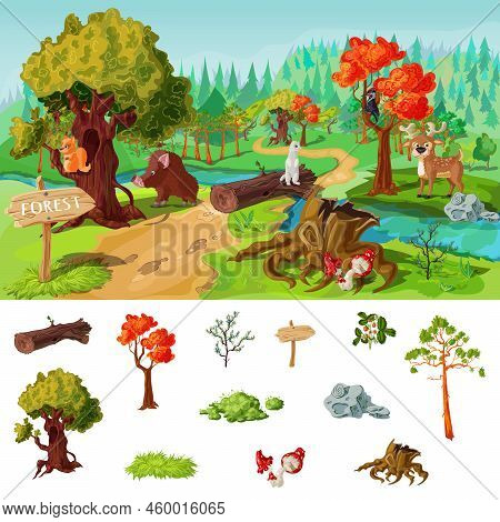 Forest Elements Vector & Photo (Free Trial) | Bigstock