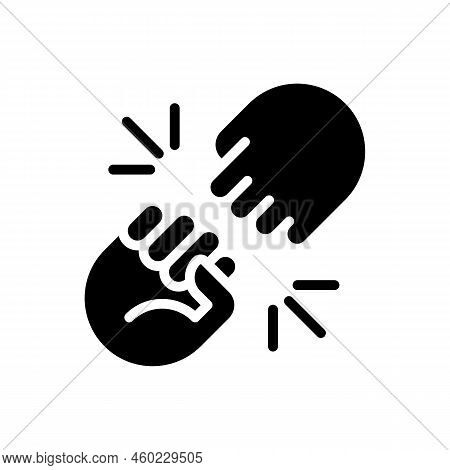 Fist Bump Sign Black Vector & Photo (Free Trial) | Bigstock