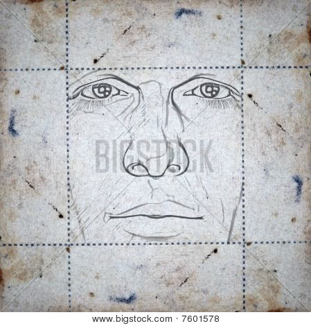 Face On Stained Paper Image & Photo (Free Trial) | Bigstock