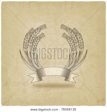 Sheaf Wheat Ribbon Vector & Photo (Free Trial) | Bigstock
