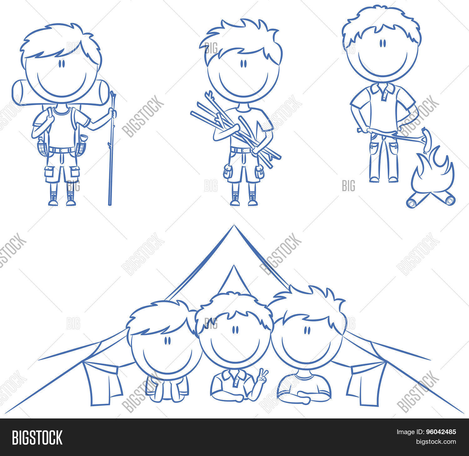 Camping Boys Vector & Photo (Free Trial) | Bigstock