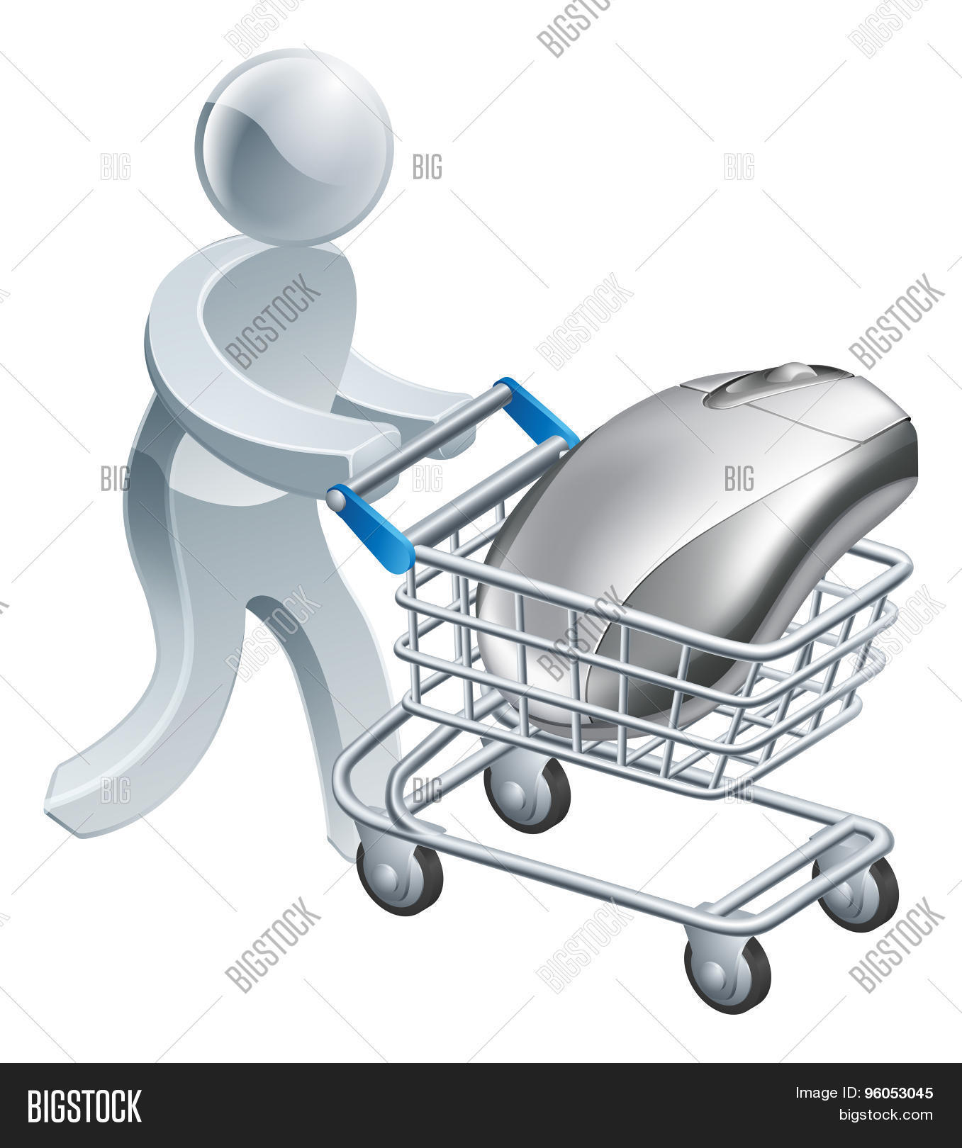 Man Pushing Computer Vector & Photo (Free Trial) | Bigstock