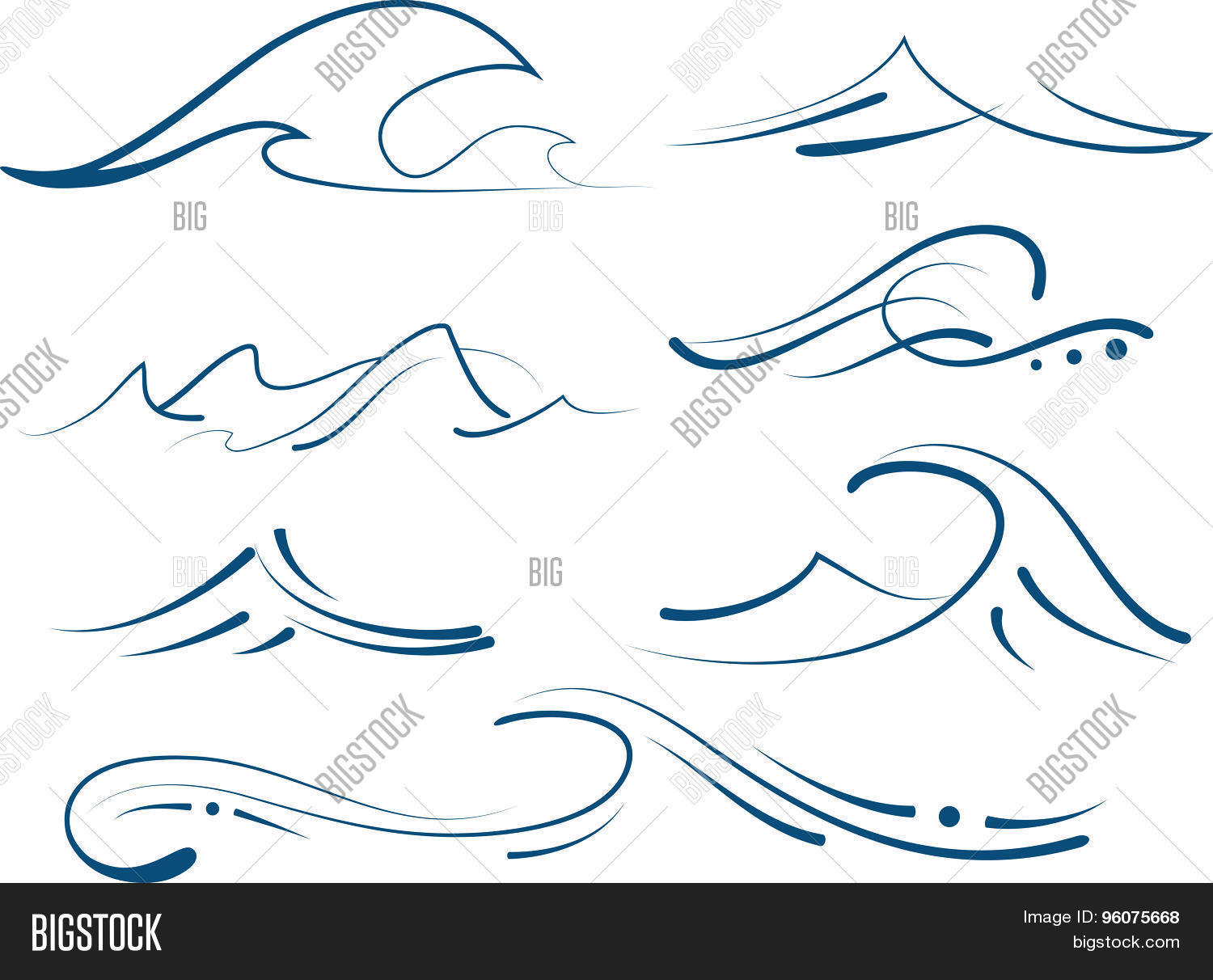 Simple Waves Set Vector & Photo (Free Trial) | Bigstock