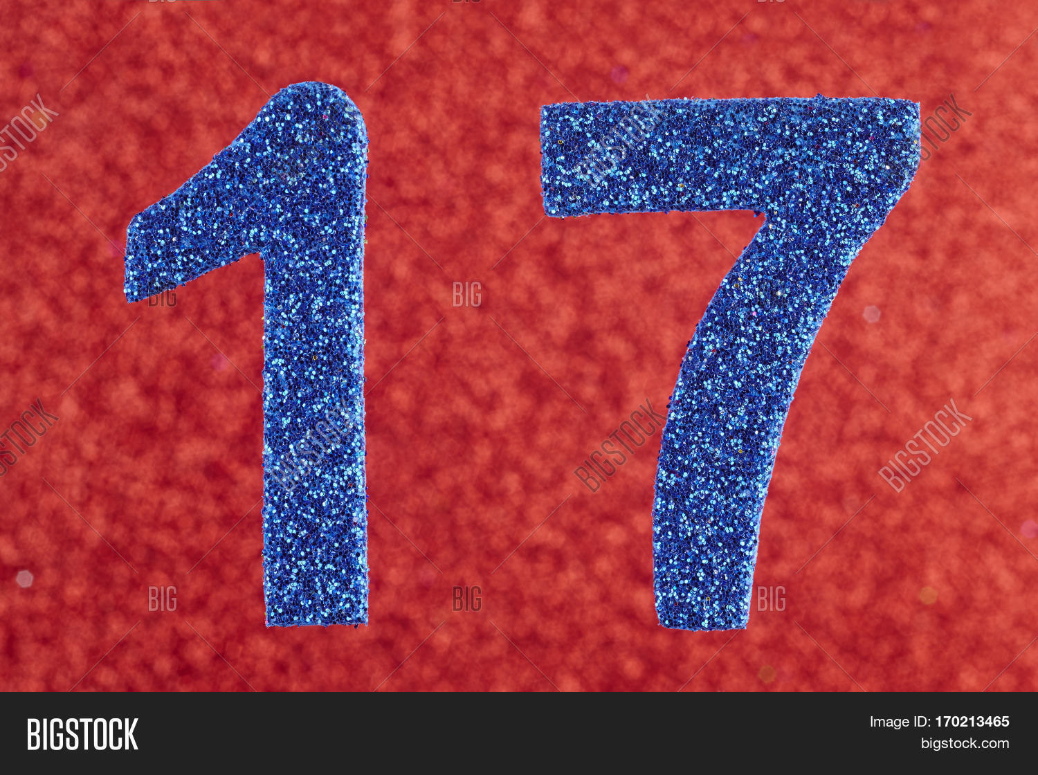Number Seventeen Blue Image & Photo (Free Trial) | Bigstock