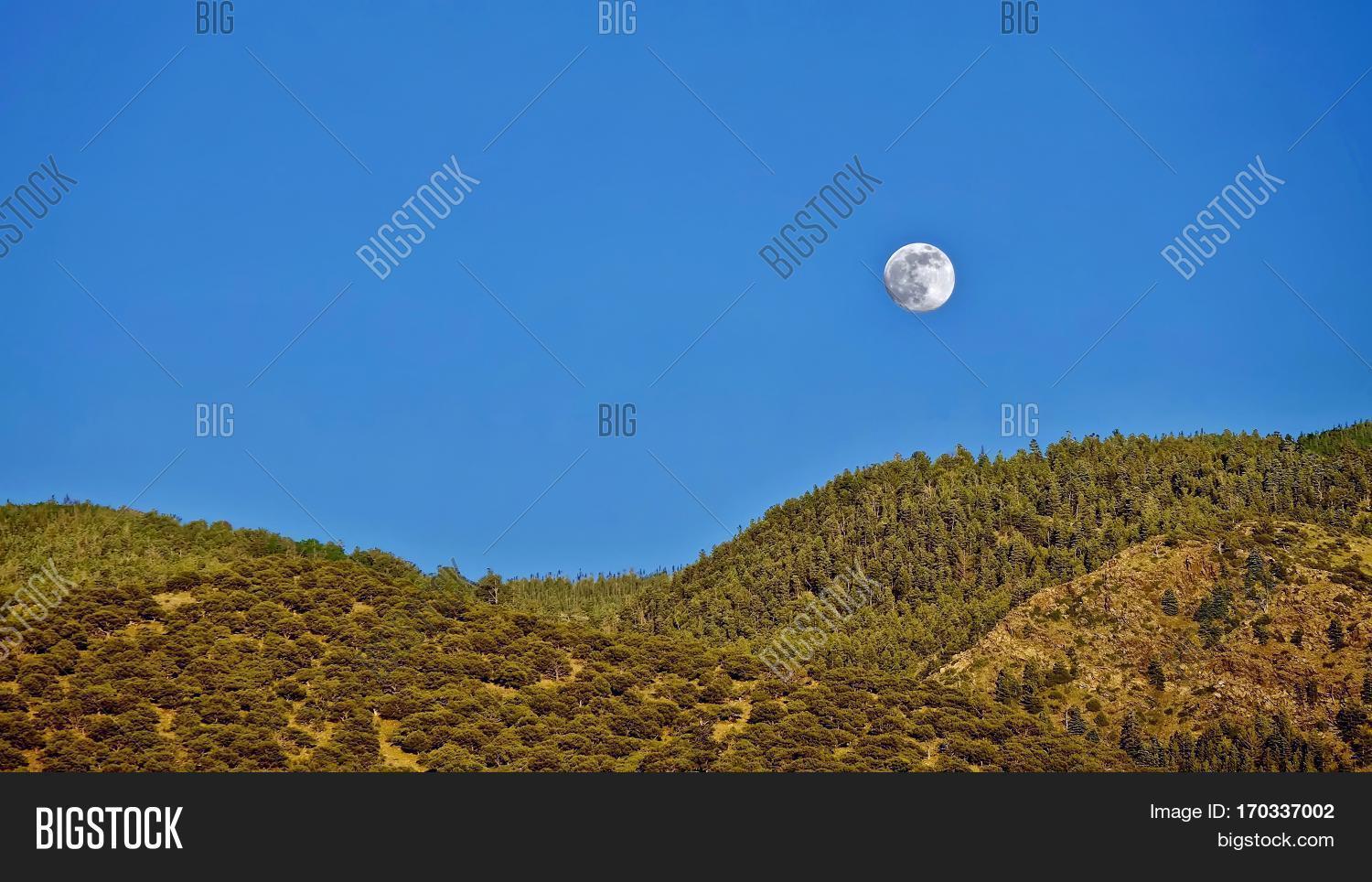 Full Moon Over Hills Image & Photo (Free Trial) | Bigstock