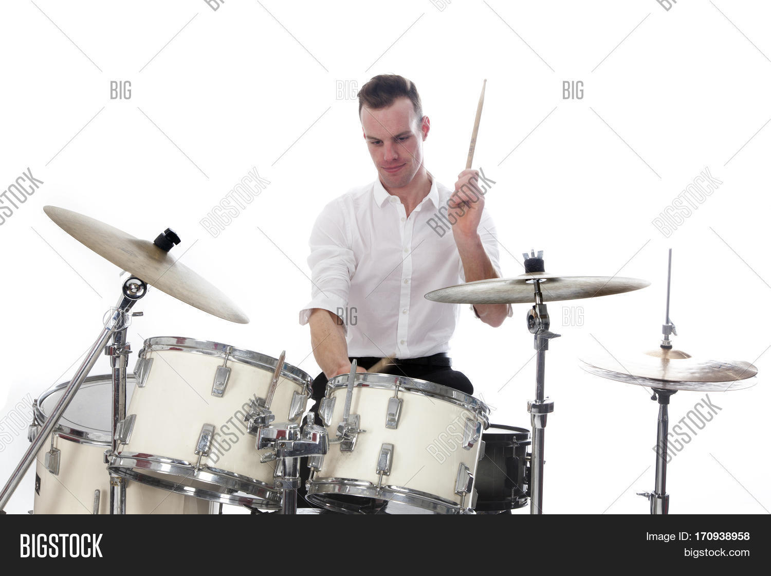 White Drummer Behind Image & Photo (Free Trial) | Bigstock