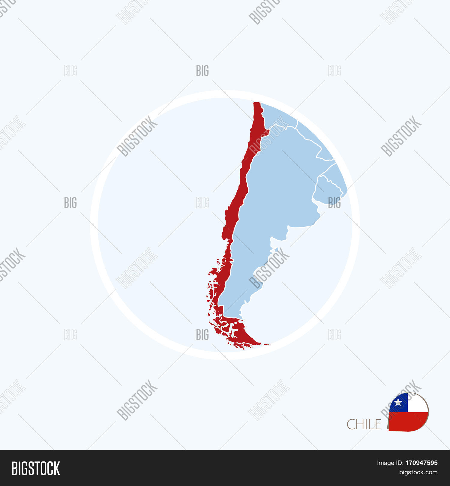 Map Icon Chile. Blue Vector & Photo (Free Trial) | Bigstock
