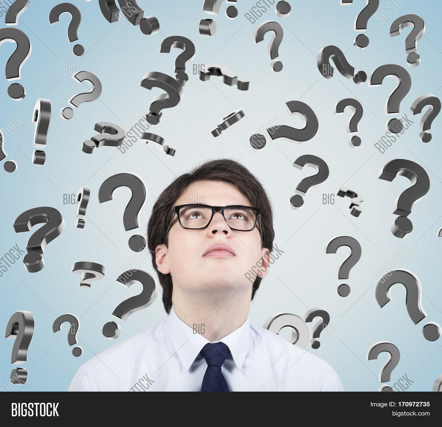 Man Glasses Question Image & Photo (Free Trial) | Bigstock