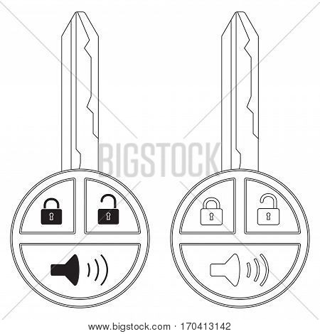 Car Key Outline. Vector & Photo (Free Trial) | Bigstock