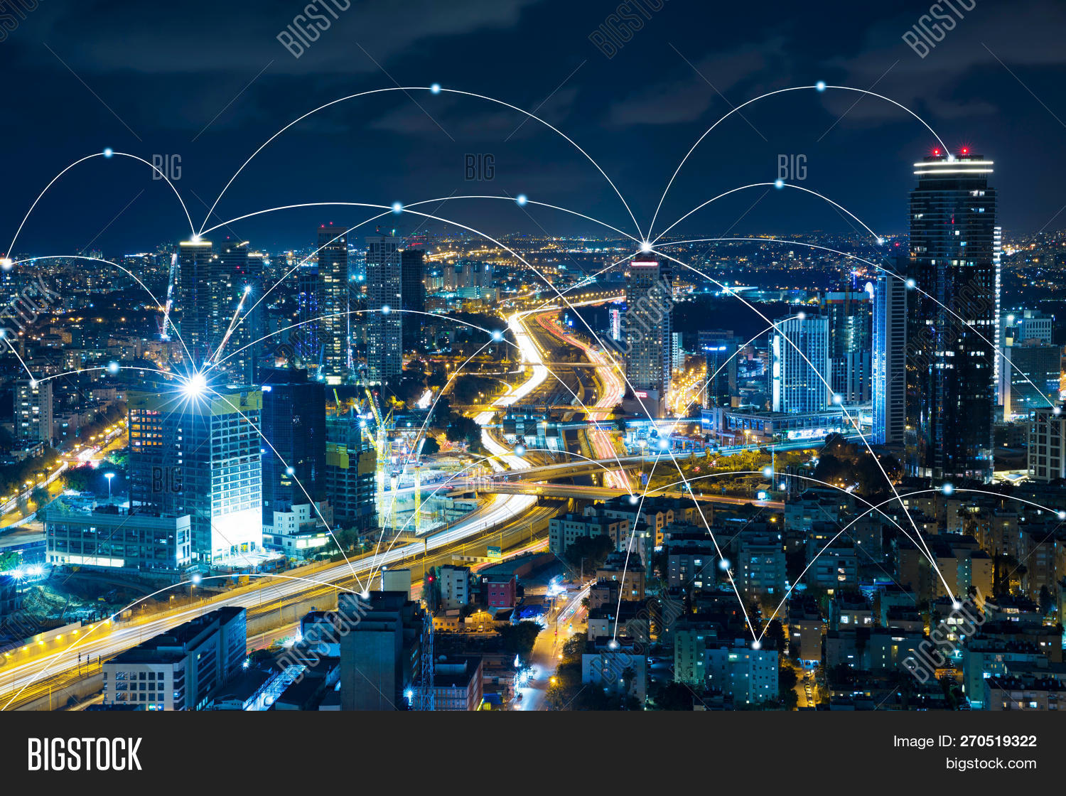 Skyline Night, Network Image & Photo (Free Trial) | Bigstock