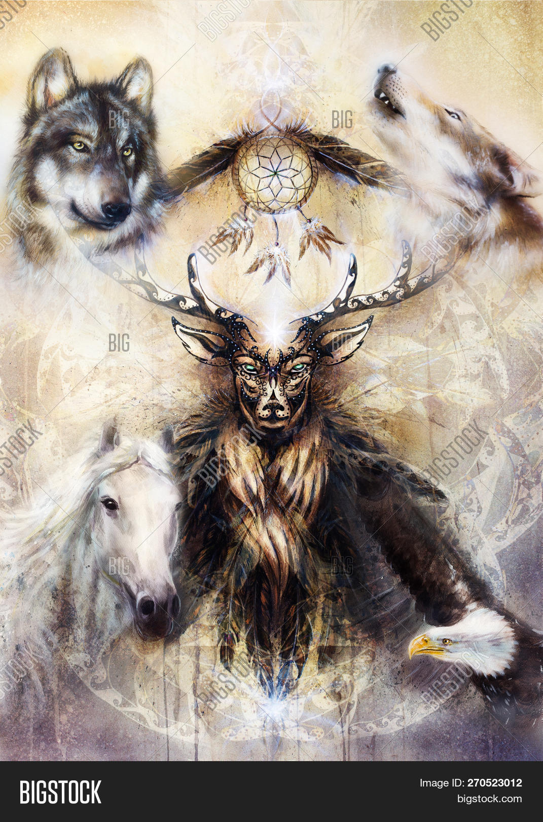 Sacred Ornamental Deer Image & Photo (Free Trial) | Bigstock