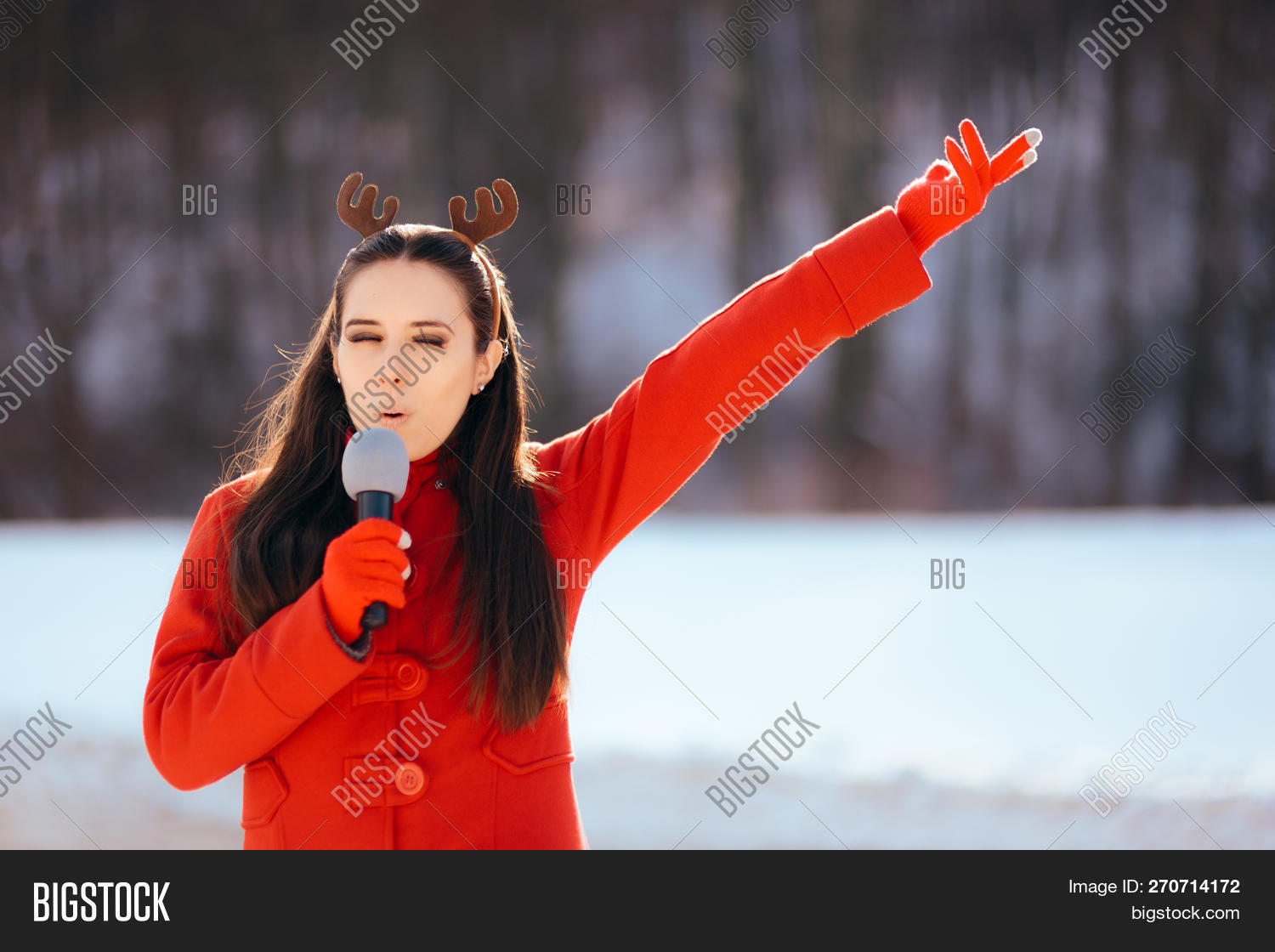 Christmas Girl Singing Image & Photo (Free Trial) | Bigstock
