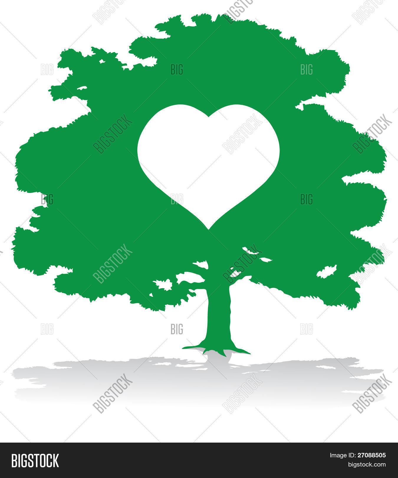 Green Heart Tree Vector & Photo (Free Trial) | Bigstock