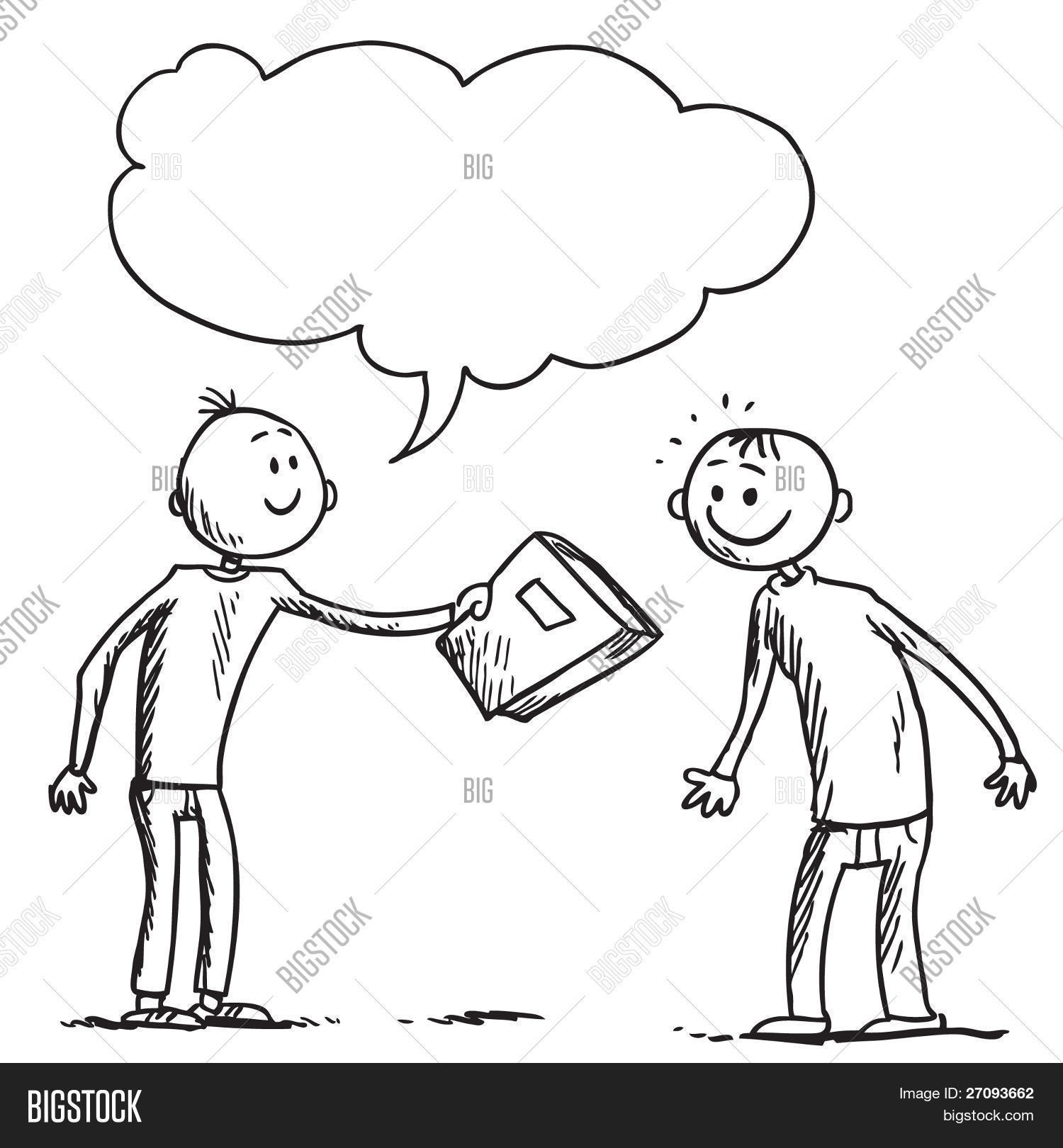 Drawing Two Friends Vector & Photo (Free Trial) | Bigstock