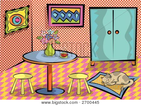 Cartoon Funky Room Vector & Photo (Free Trial) | Bigstock