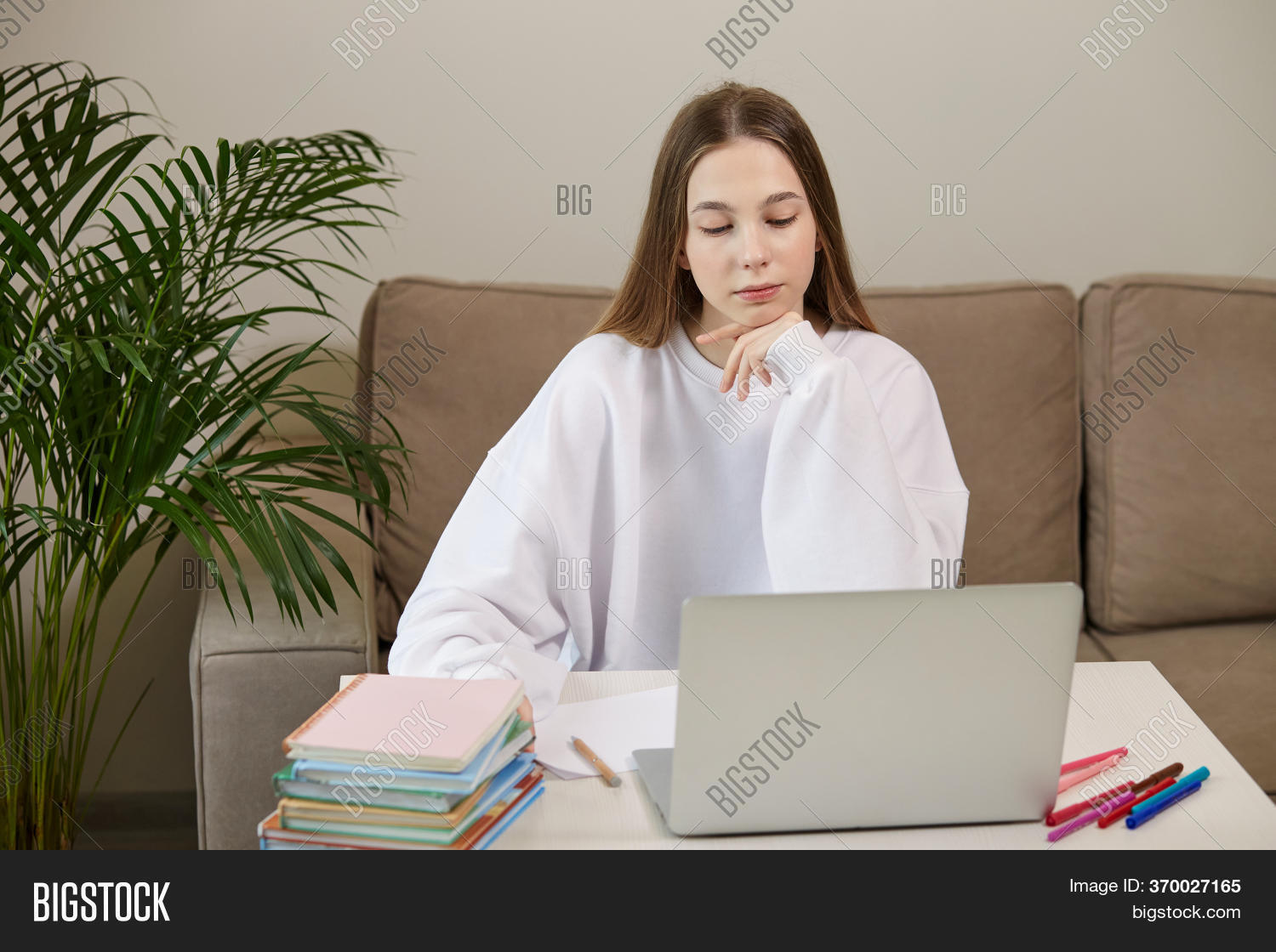 Girl Studying Home Image & Photo (Free Trial) | Bigstock