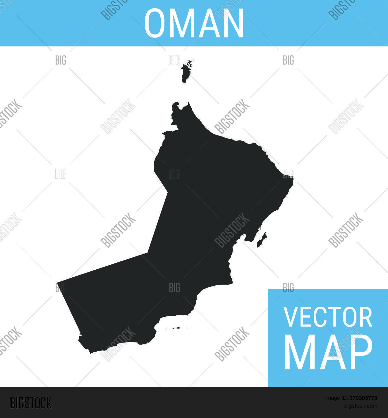 Oman Vector Map Vector & Photo (Free Trial) | Bigstock