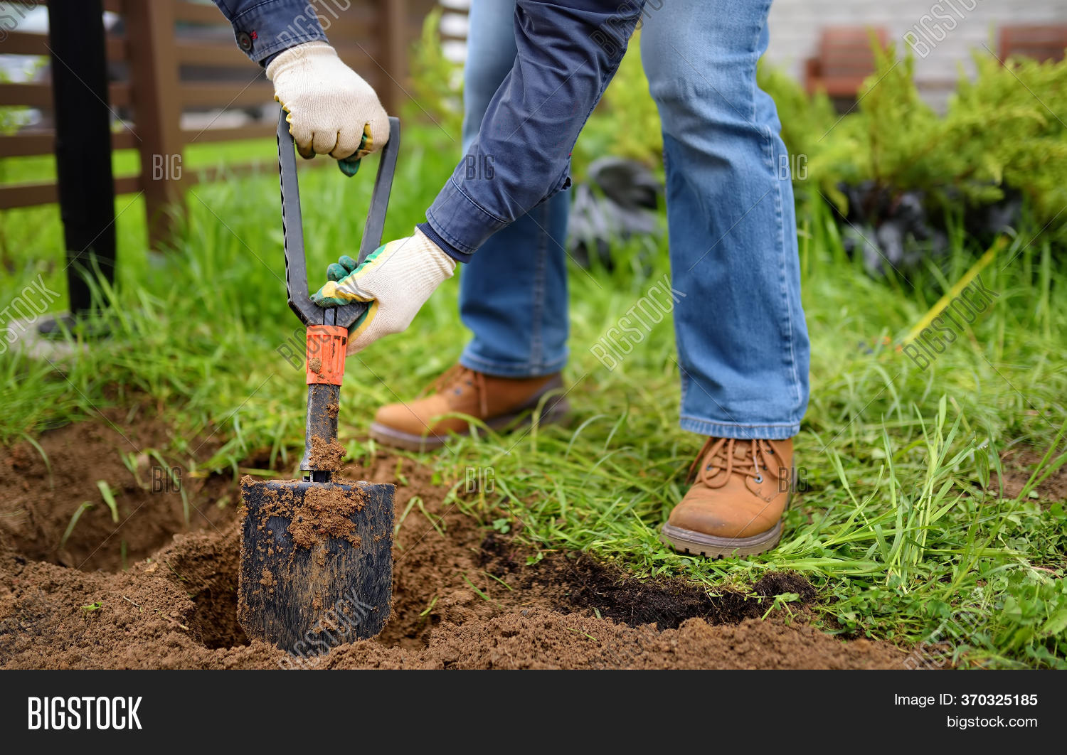 Man Diging Holes Image & Photo (Free Trial) | Bigstock