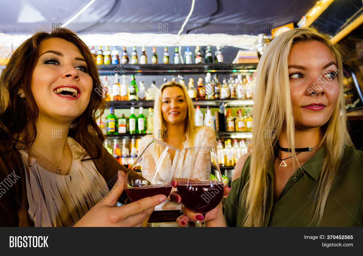 Happy Girls Clink Wine Image & Photo (Free Trial) | Bigstock