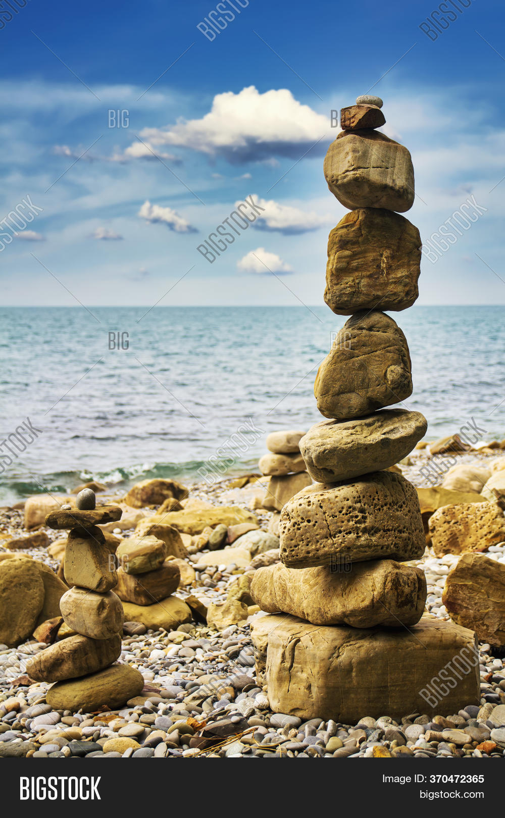 Pyramid Sea Stones On Image & Photo (Free Trial) | Bigstock