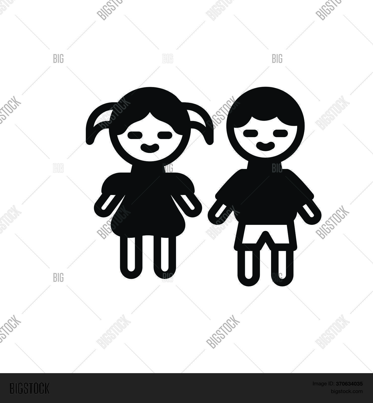 Black Solid Icon Kids Vector & Photo (Free Trial) | Bigstock