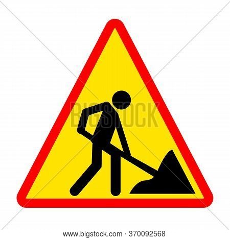 Road Works Sign. Vector & Photo (Free Trial) | Bigstock