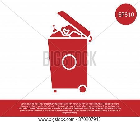 Red Trash Can Icon Vector & Photo (Free Trial) | Bigstock