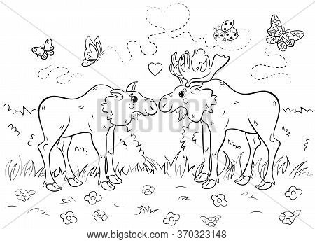 Cute Moose Coloring Pages