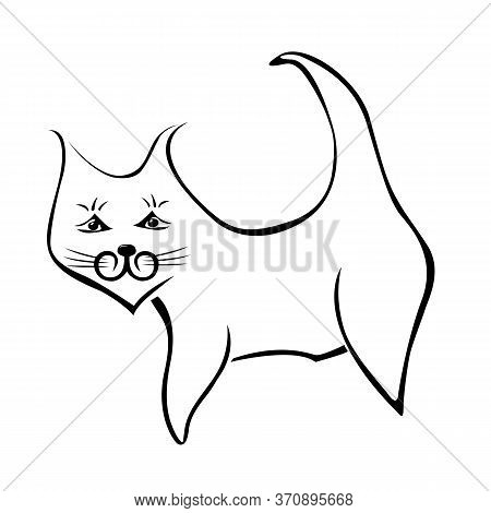 Contour Cat. Cat Vector & Photo (Free Trial) | Bigstock