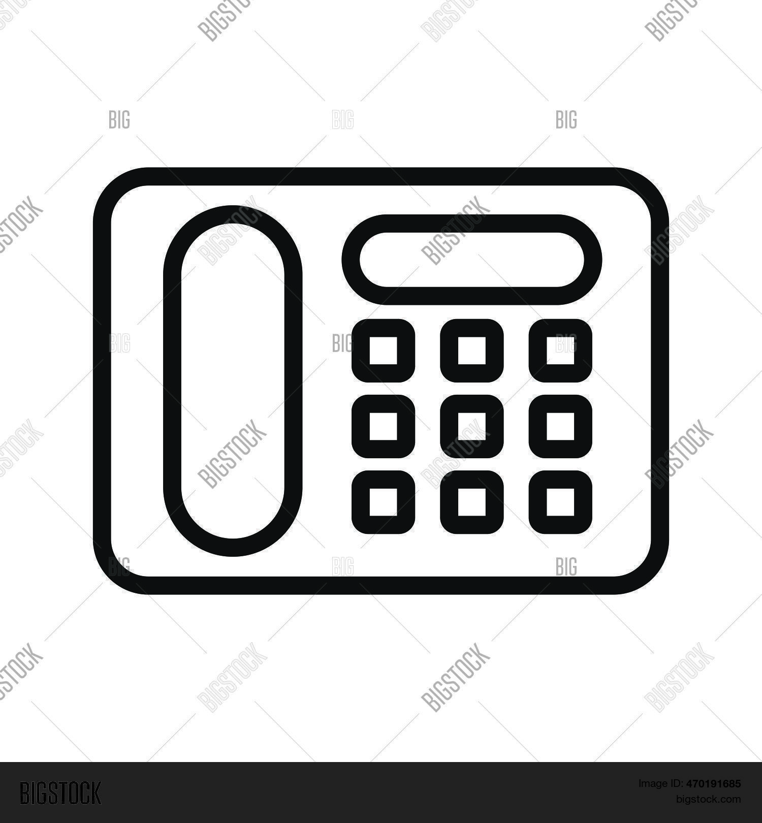 Landline Phone Icon Vector & Photo (Free Trial) | Bigstock