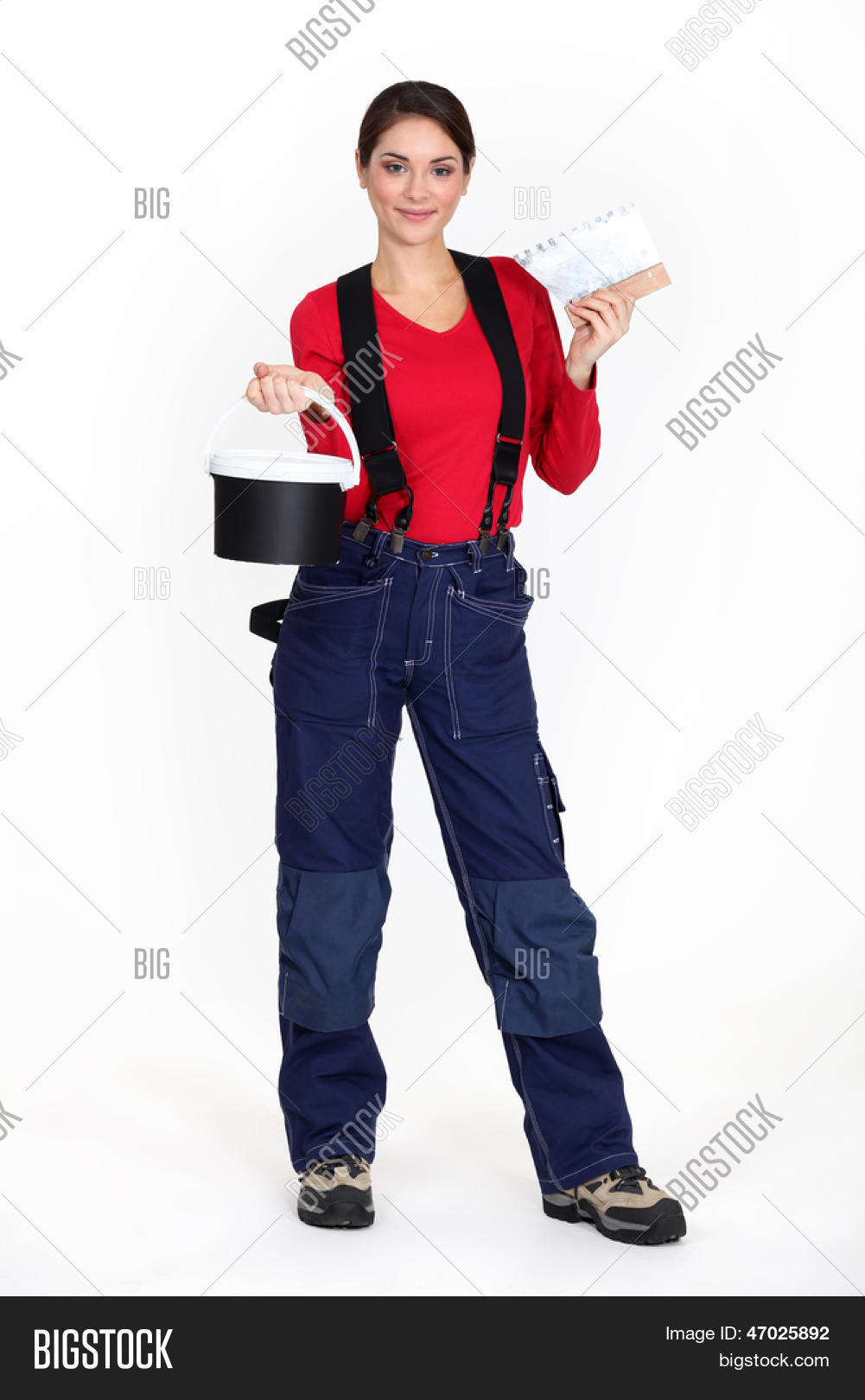 Woman Plasterer On Image & Photo (Free Trial) | Bigstock