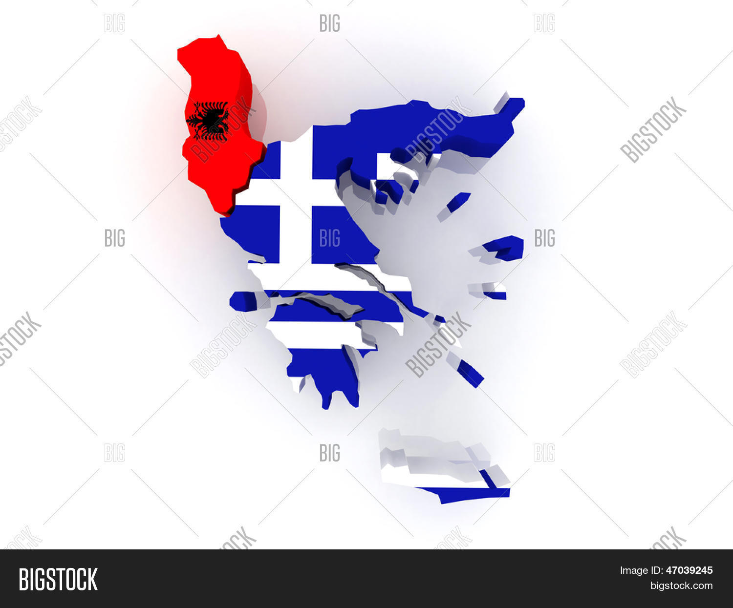 Map Albania Greece. 3d Image & Photo (Free Trial) | Bigstock