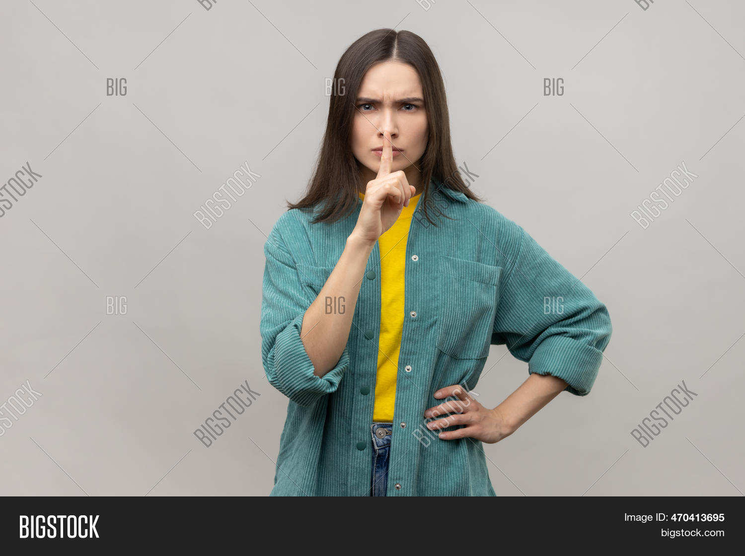 Finger Over Mouth Keep Quiet