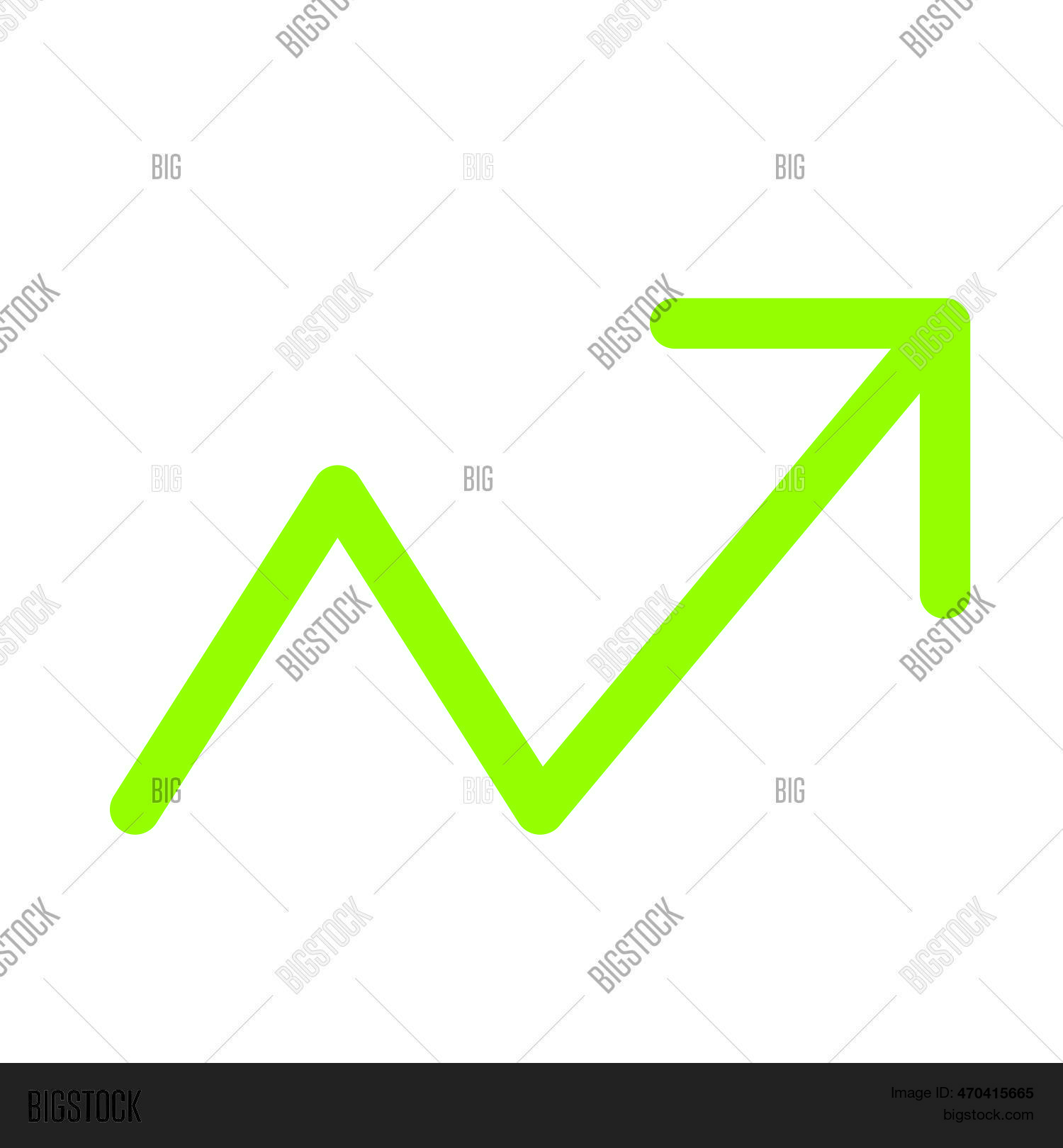 Trend Arrow Icon Line Vector & Photo (Free Trial) | Bigstock