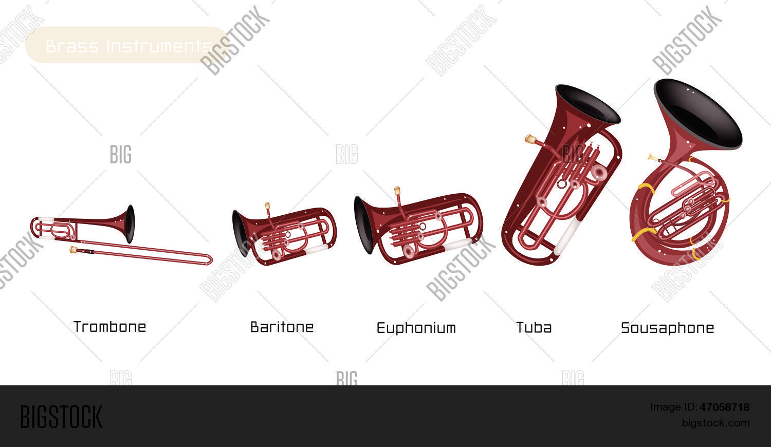 Five Musical Brass Vector & Photo (Free Trial) | Bigstock