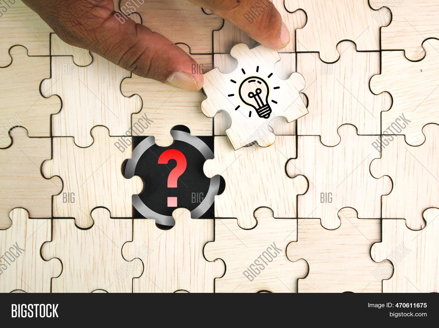 Wooden Puzzle Question Image & Photo (Free Trial) | Bigstock