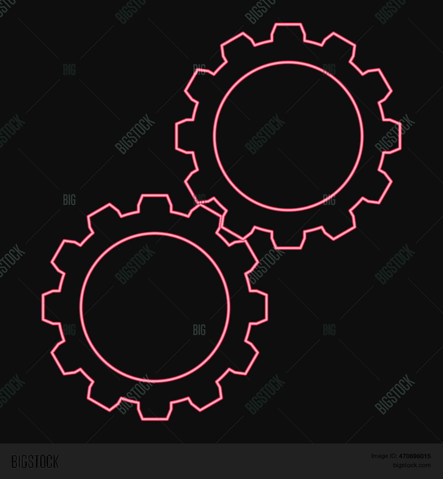 Neon Two Gears Vector & Photo (Free Trial) | Bigstock