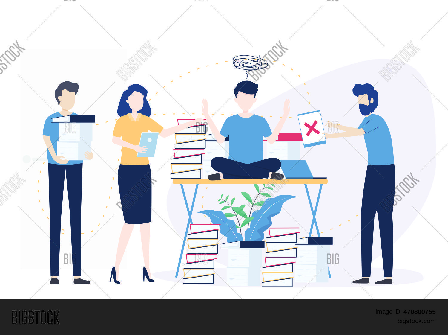 Ignoring Work. Vector & Photo (Free Trial) | Bigstock