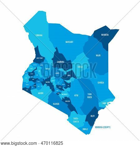 Kenya Political Map Vector & Photo (Free Trial) | Bigstock